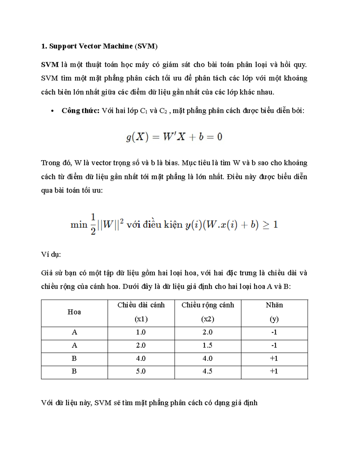Xla_knn and svm - Support Vector Machine (SVM) SVM là một thuật toán học máy có giám sát cho bài ...