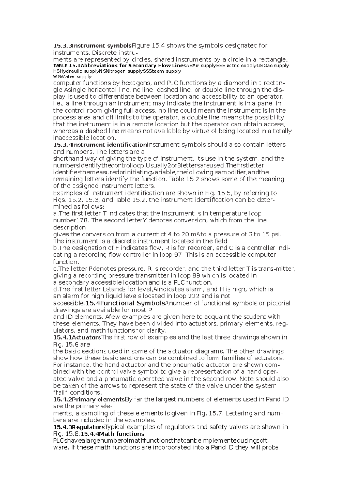 Process control applications 132 - 15.3 symbolsFigure 15 shows the symbols designated for - Studocu