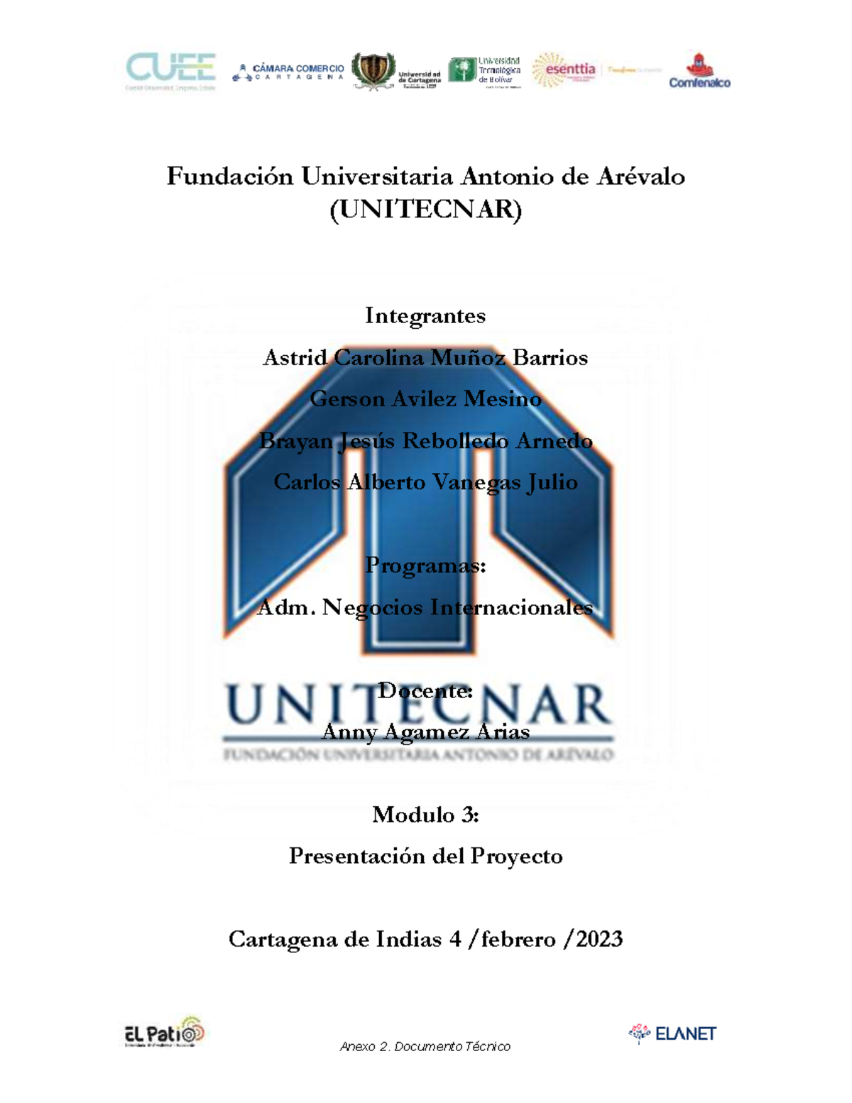 Proyecto - Fundación Universitaria Antonio de Arévalo (UNITECNAR ...