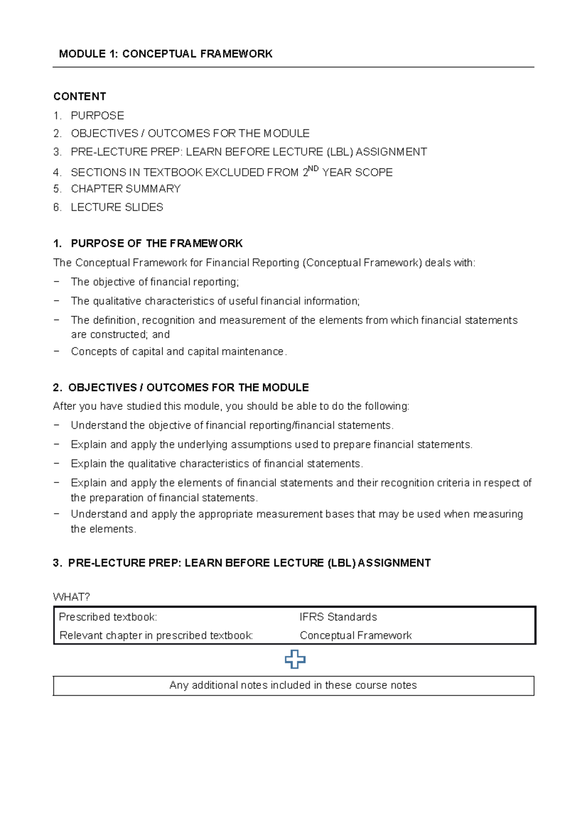Module 1 Conceptual Framework Module 1 Conceptual Framework Content