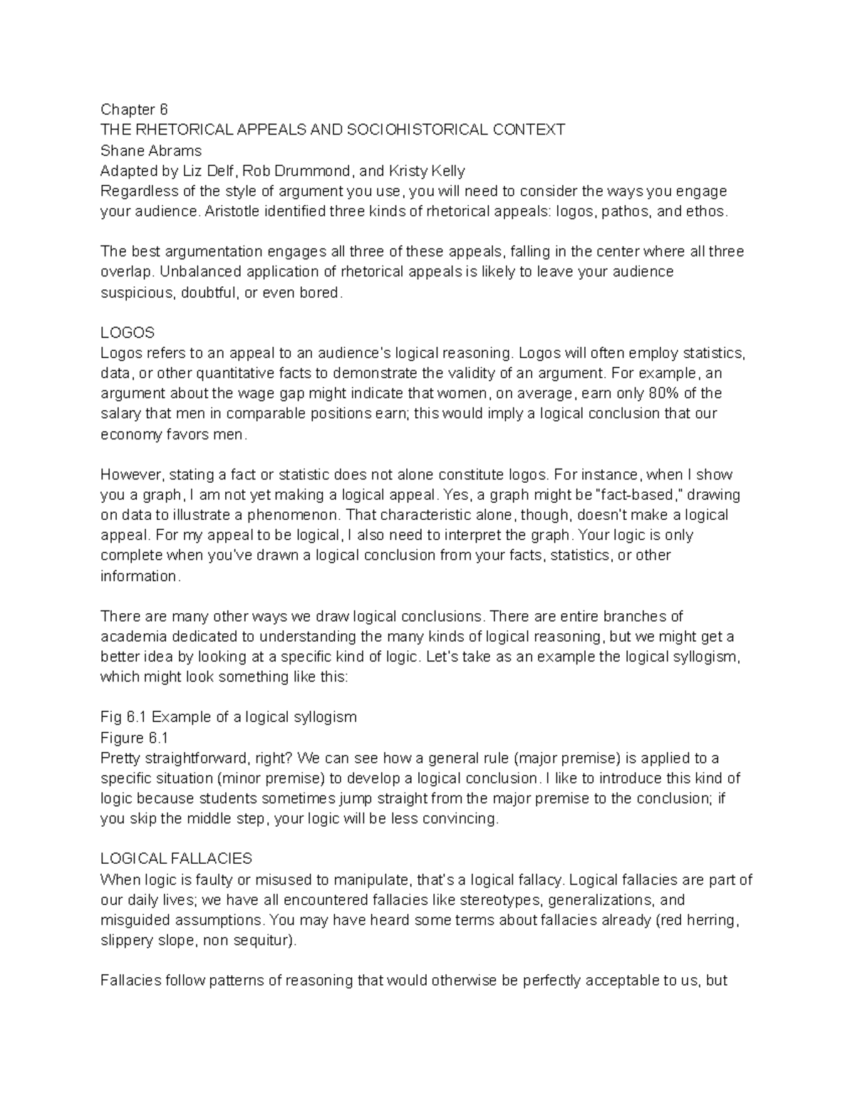 Chapter 6 (ADGA) - A Dam Good Argument Reading Notes - Chapter 6 THE ...