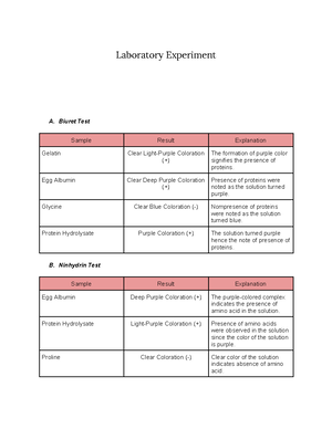 Experiment 7 Urine - Biochem Lab - Note: No part of this Biochemistry ...