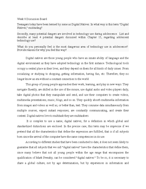 Week 6 Discussion Board - Week 6 Discussion Board: In Chapter 11 ...