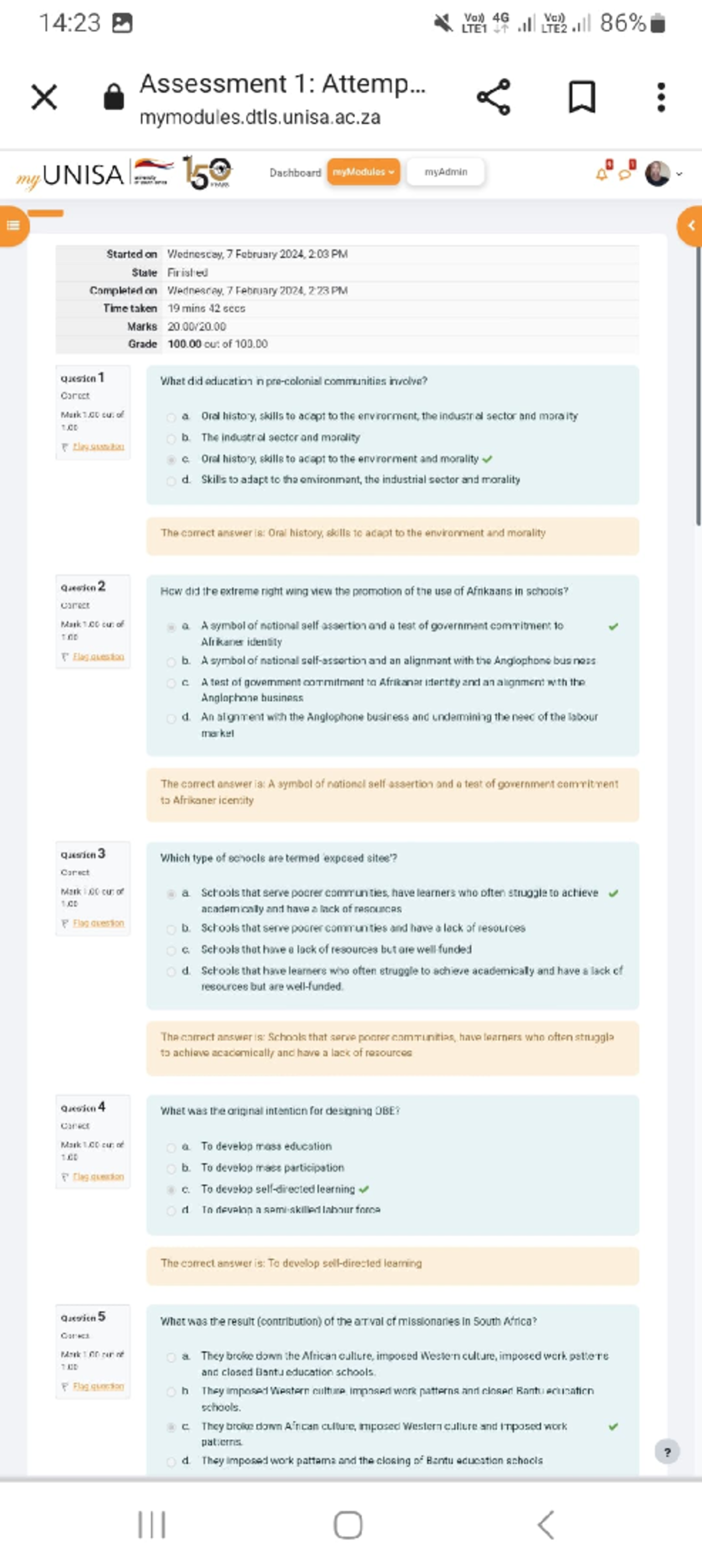 SAE3701 assignment 1 review 2024 - 14: X myUNISA Correct Question Mark ...