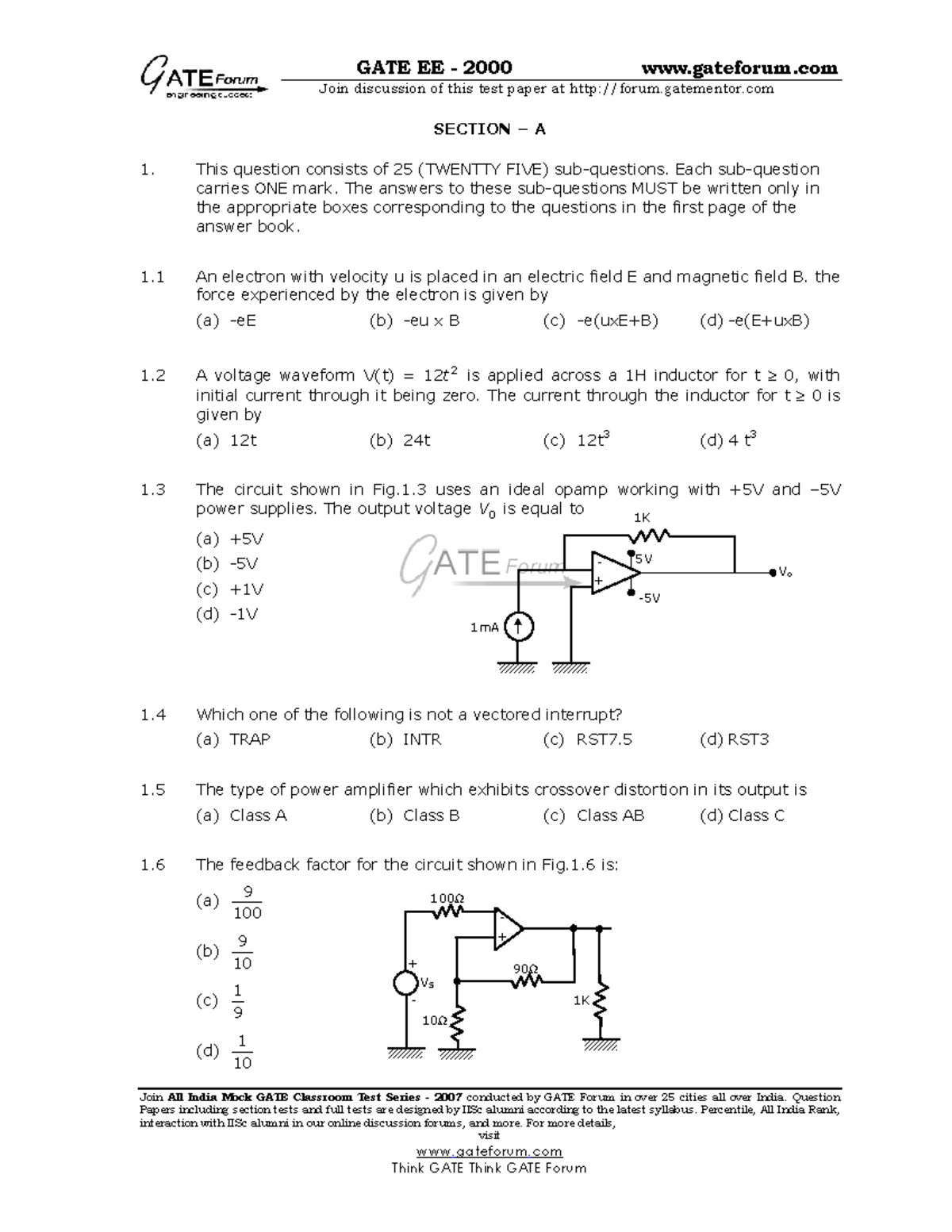 Gate Exam_EE-2000 - - Studocu