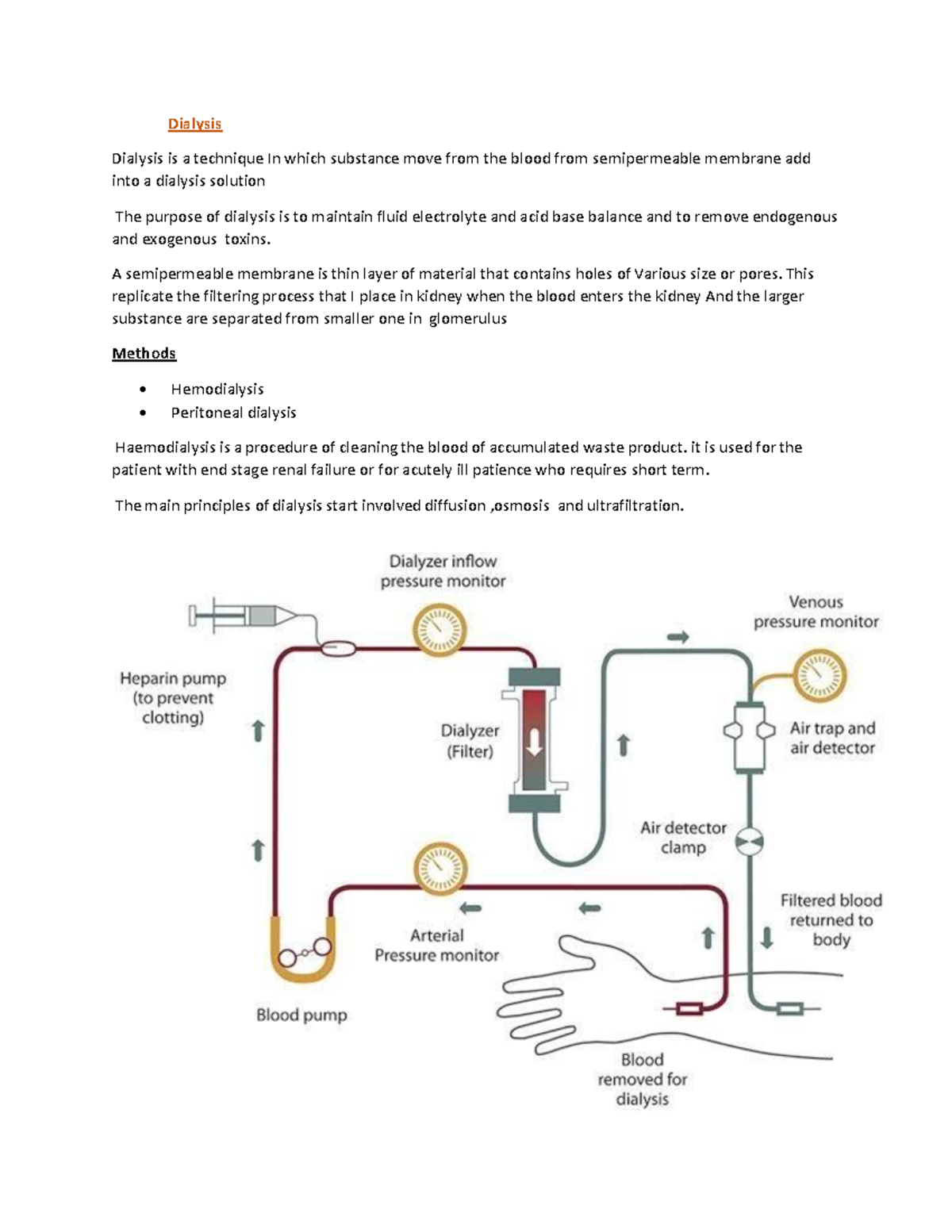 Dialysis - Explain in detail about the procedure - Dialysis Dialysis is ...