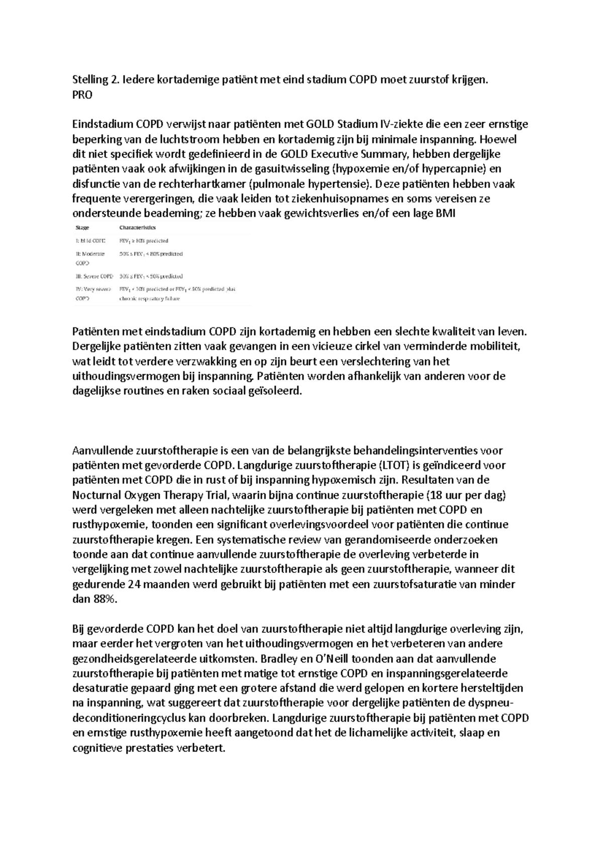 Pro con discussie thema 6 - Stelling 2. Iedere kortademige patiënt met ...