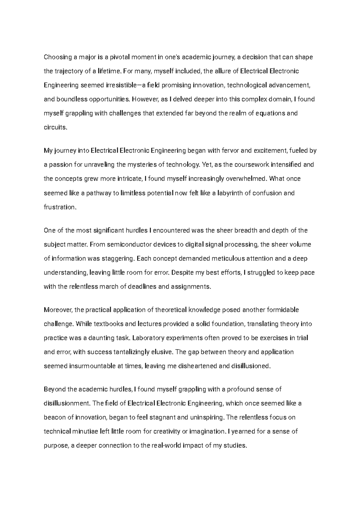 Choosing a major is a pivotal moment in one's academic journey, a ...