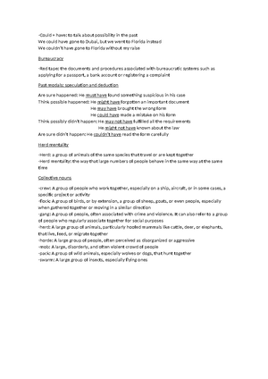 Intermediate 9 - Notes -Should + have: to express regret or criticize a ...