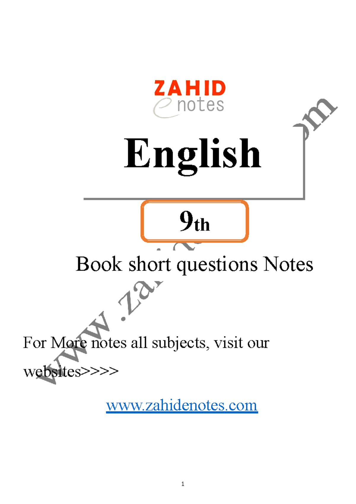 9th class English questions answers notes - 1 9 th Book short questions ...