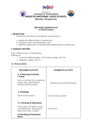 667855967 Cookery 9 DLL 4TH Quarter - GRADES 1 to 12 DAILY LESSON LOG ...