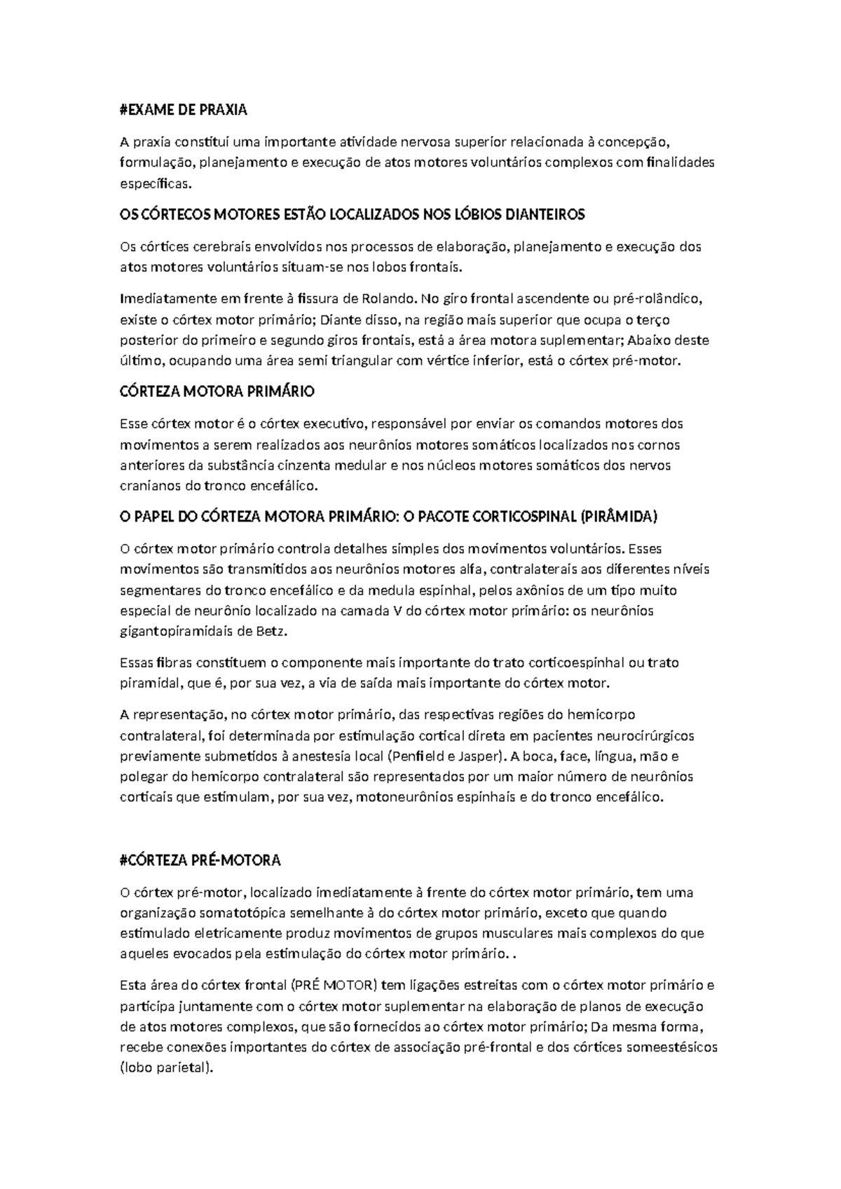 5 Exame DE Praxia - sgr - #EXAME DE PRAXIA A praxia constitui uma ...