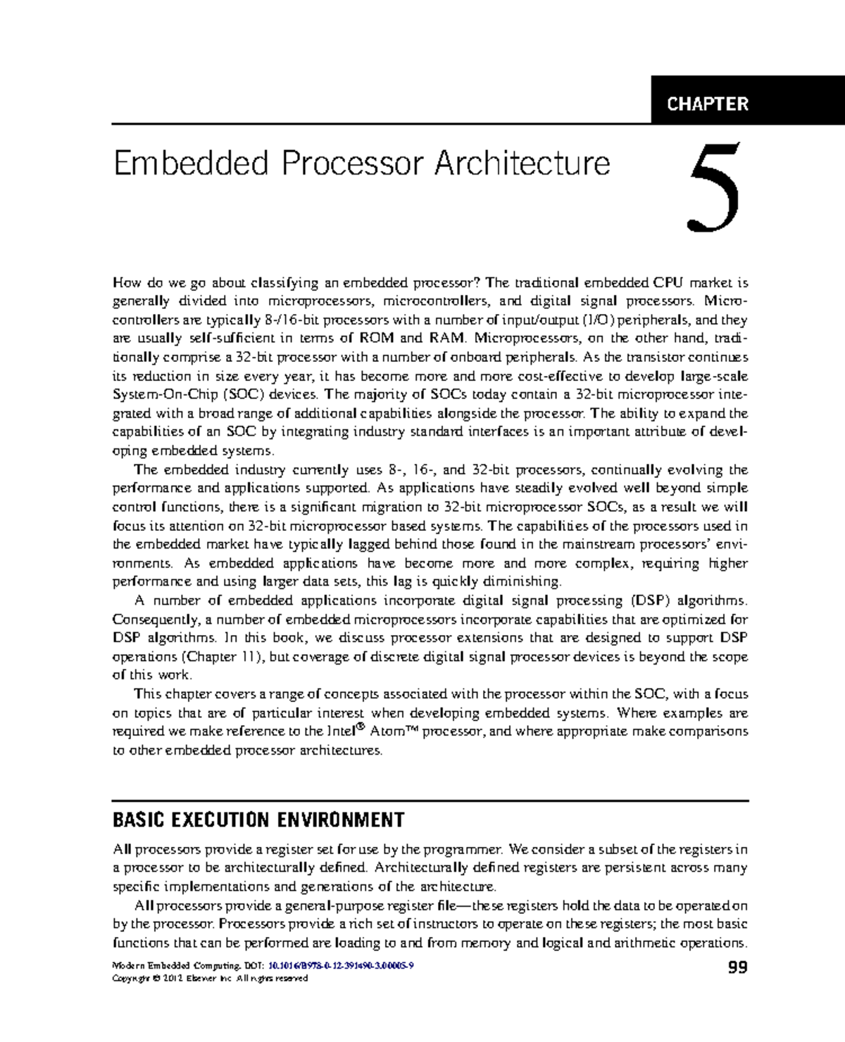 Embedded Processor Architecture Micro Controllers Are Typically 8