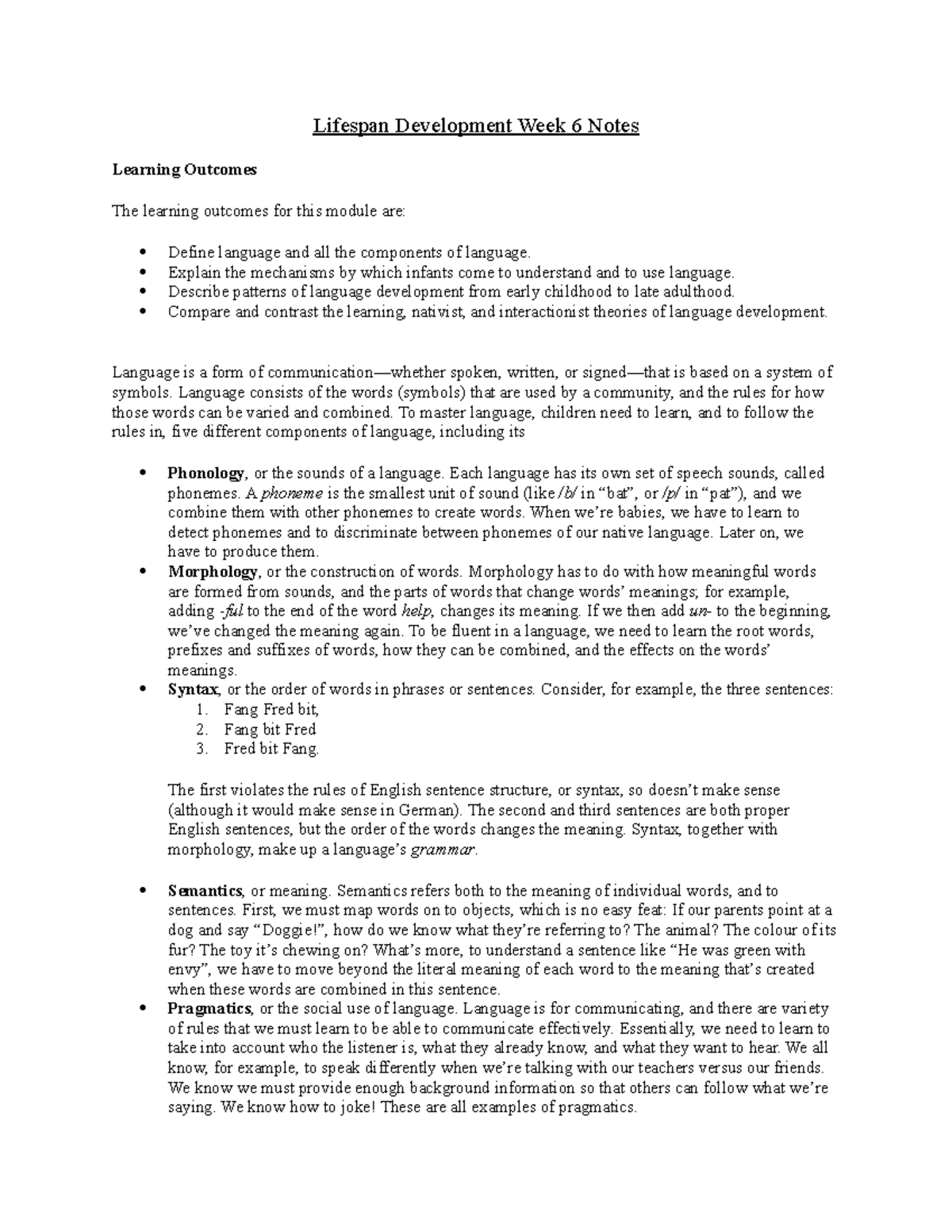 Module 6 Defintions - yeah - Lifespan Development Week 6 Notes Learning ...