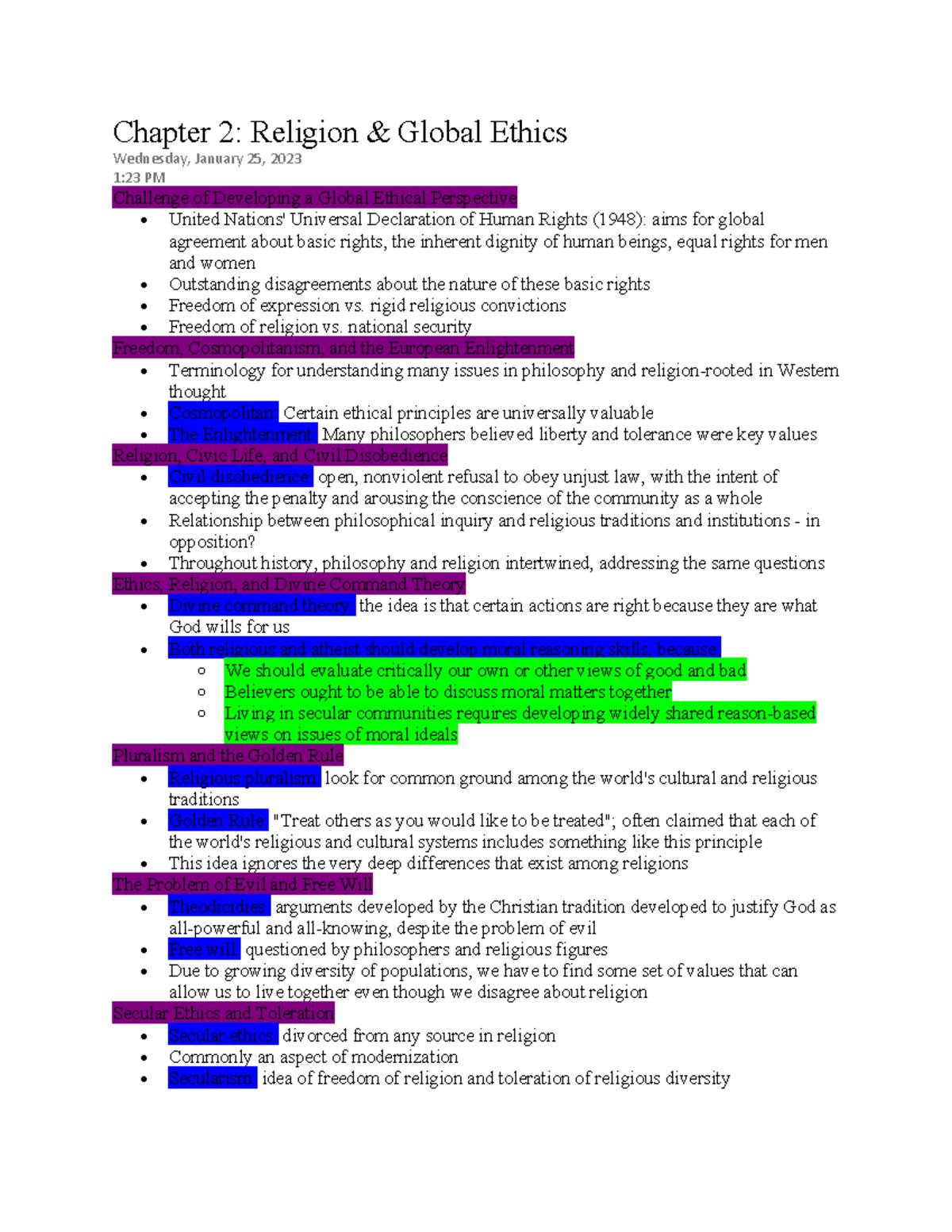 Religion and Global Ethics - Chapter 2: Religion & Global Ethics ...