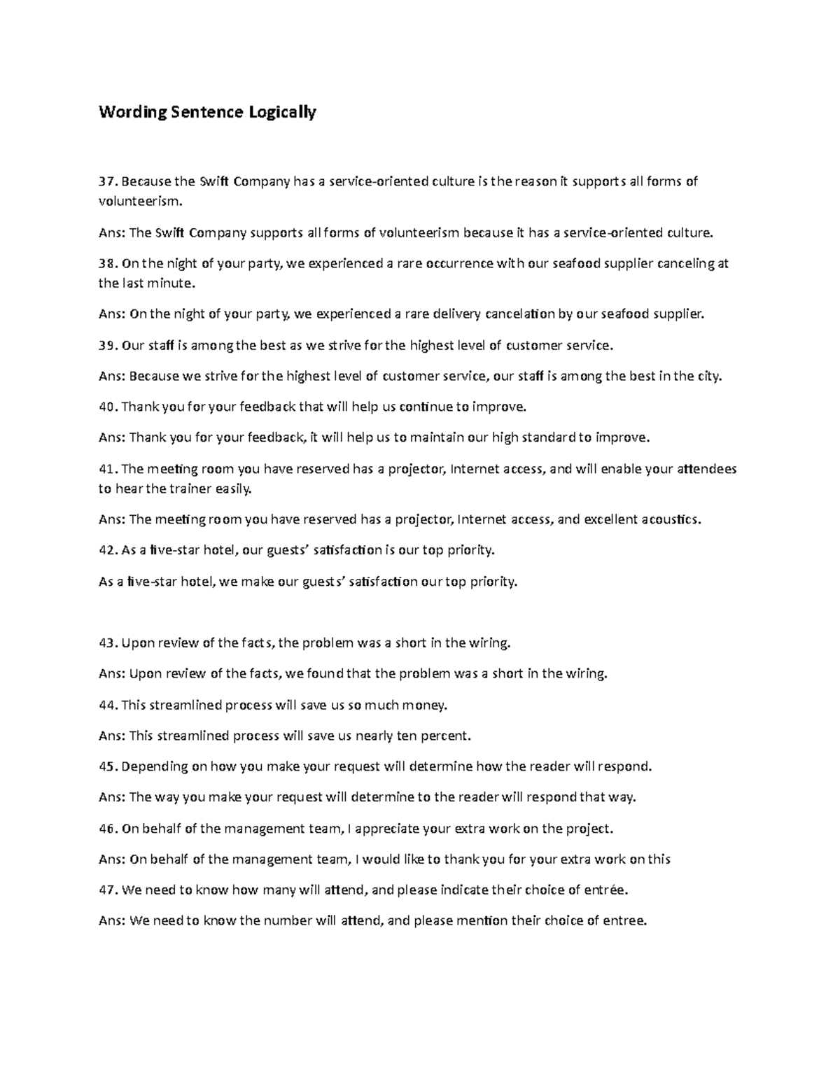 Assignment 2 solution - Wording Sentence Logically Because the Swit ...