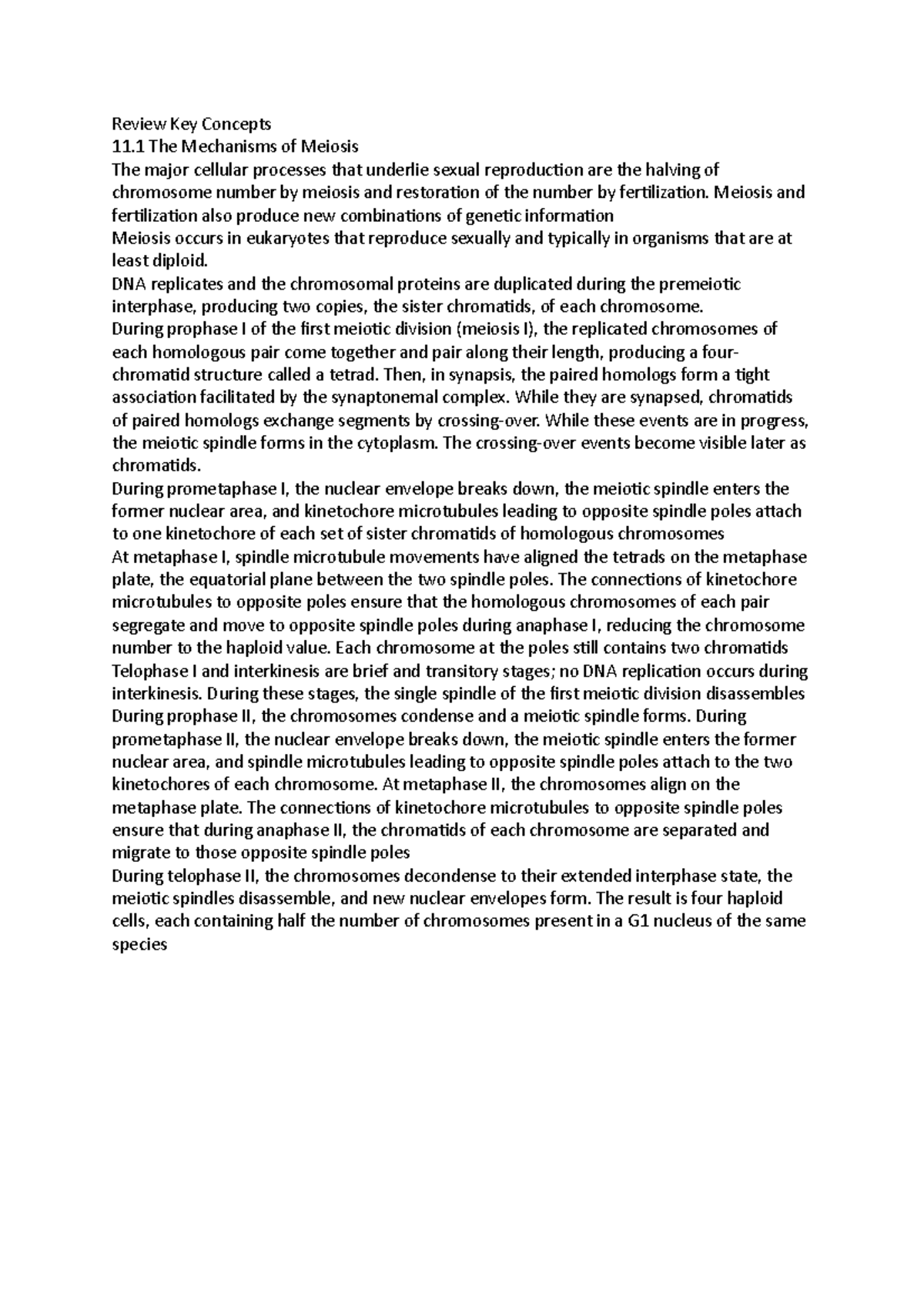 Ch 11 part 1 - Chapter 11 part 1 - Biology: The Dynamic Science - Review Key Concepts 11 The ...