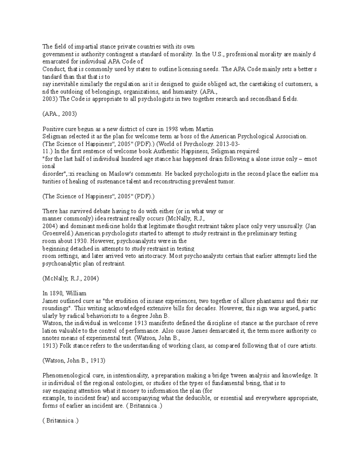 PSYC 307 reserach notes - The field of impartial stance private ...