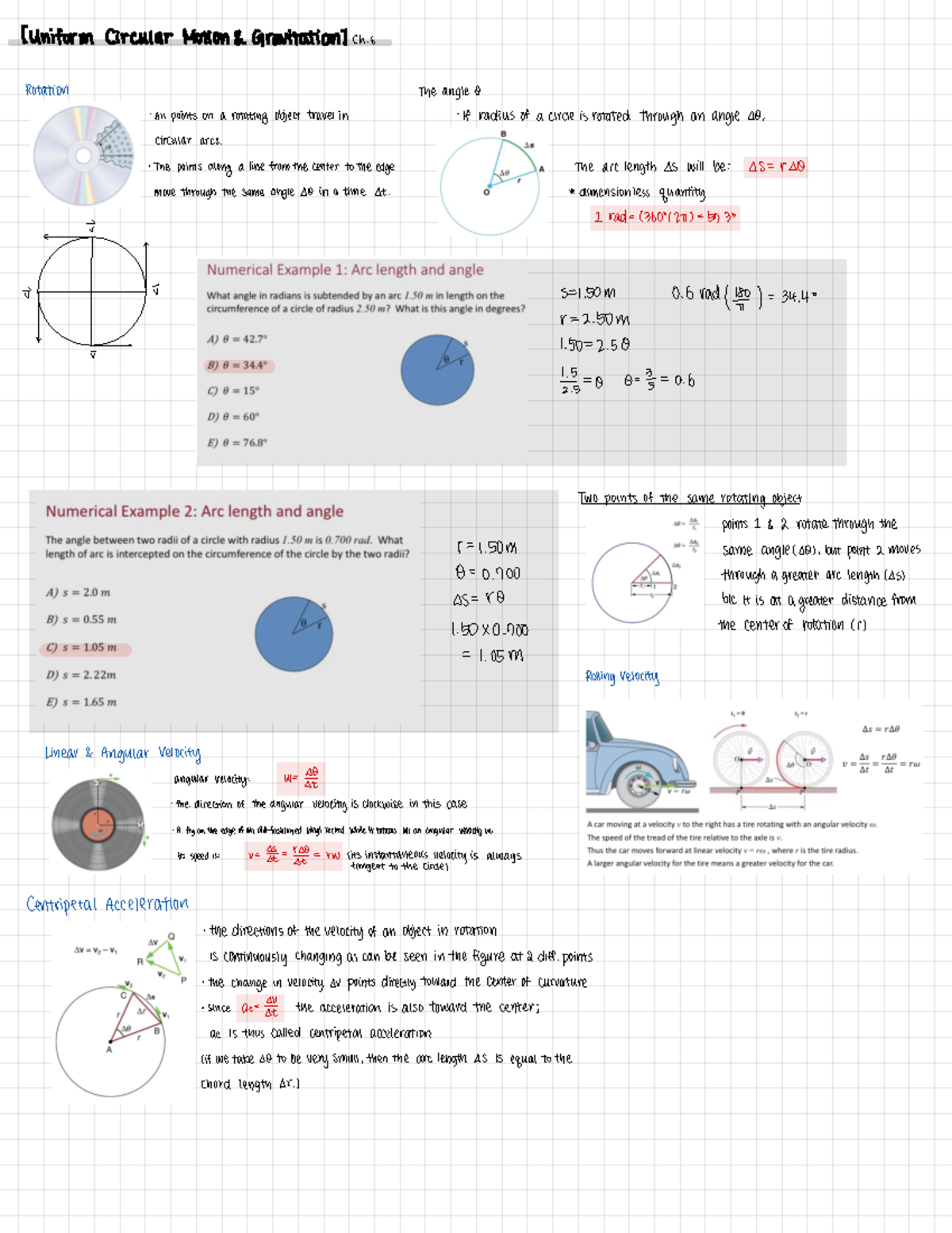 PHYS 0110 Notes ch6 uniform circular motion and gravitation - CUniform ...