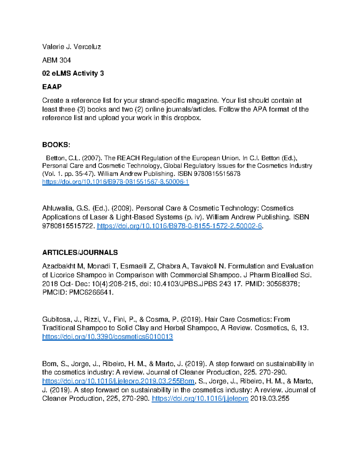 02 e LMS Activity 3 Eaapv - Valerie J. Verceluz ABM 304 02 eLMS ...