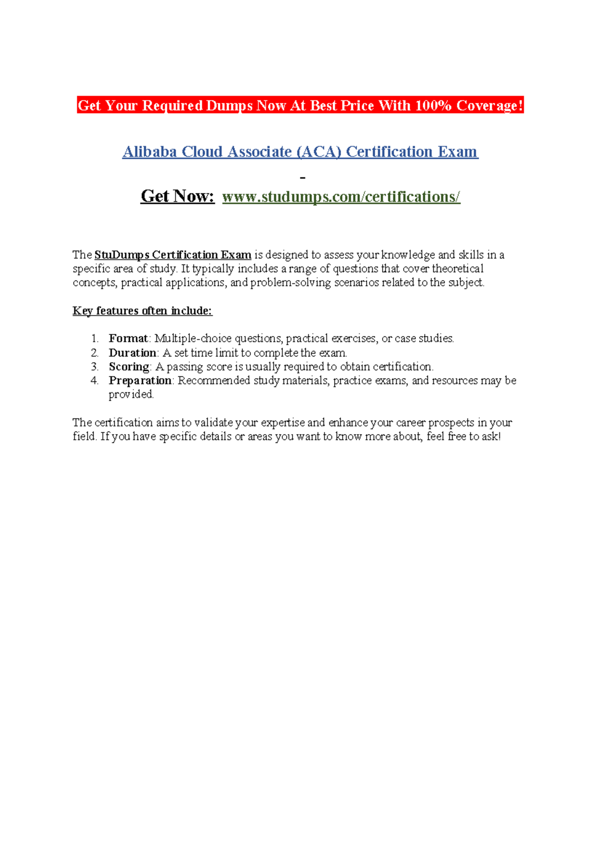 Alibaba Cloud Associate (ACA) Certification Exam - Get Your Required ...