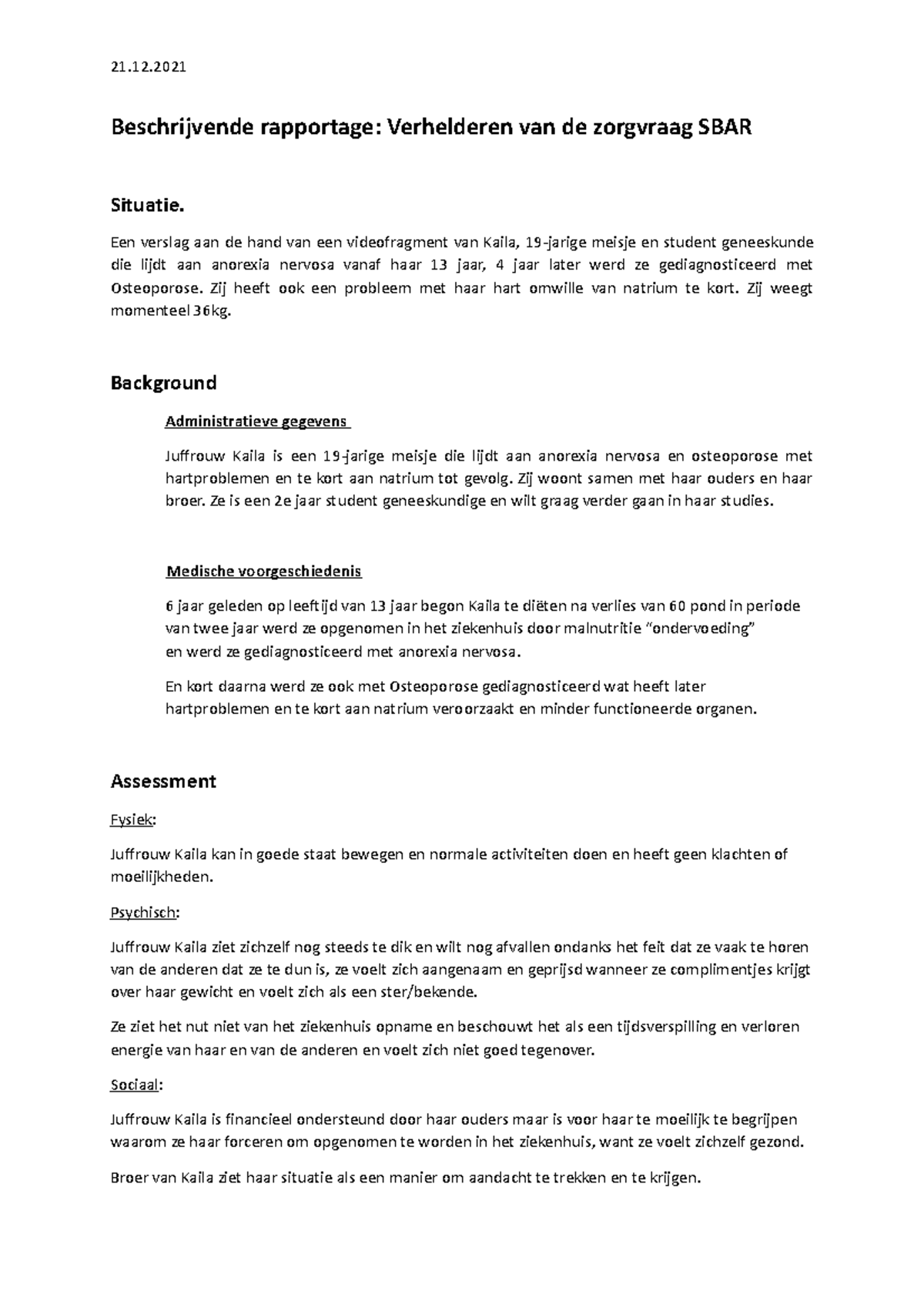 Beschrijvende rapportage - 21. Beschrijvende rapportage: Verhelderen ...