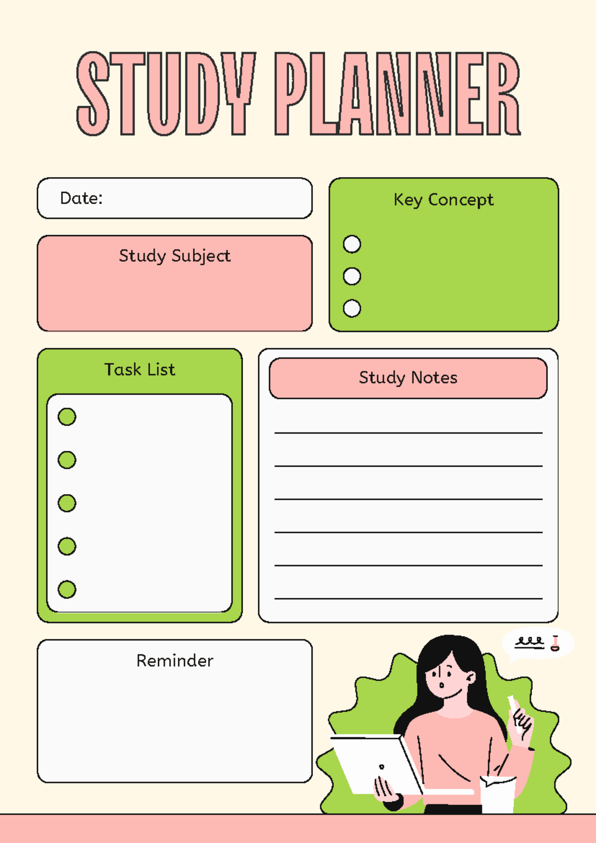 Study Planner - 2071ENV - Study Notes Task List Key Concept Reminder ...