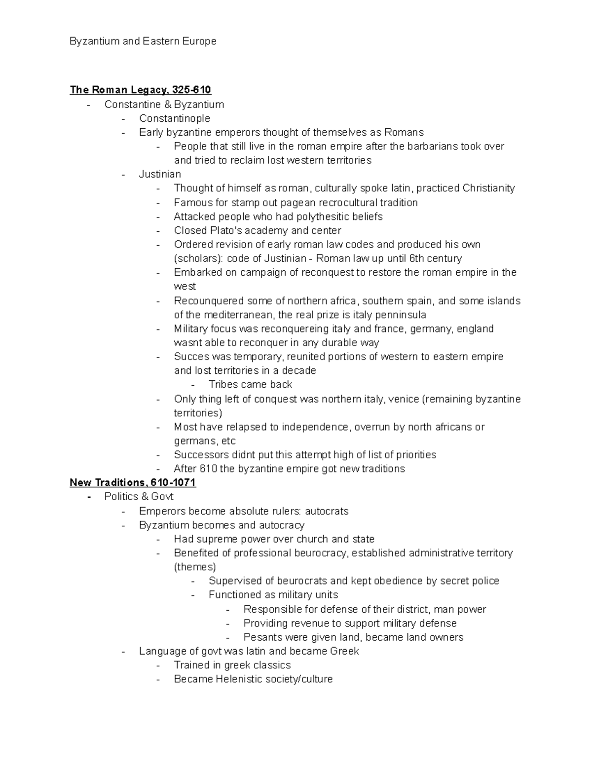 WOH2012 Lecture notes - The Roman Legacy, 325- Constantine & Byzantium ...