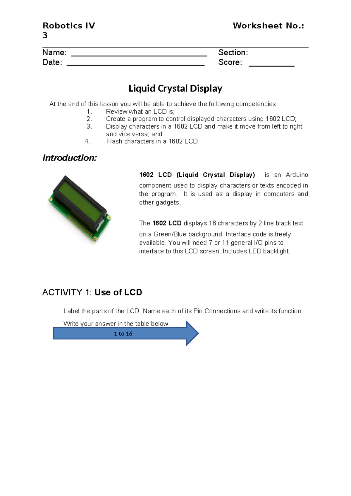 Q3 Week3 Robotics-IV LCD - 3 - Studocu