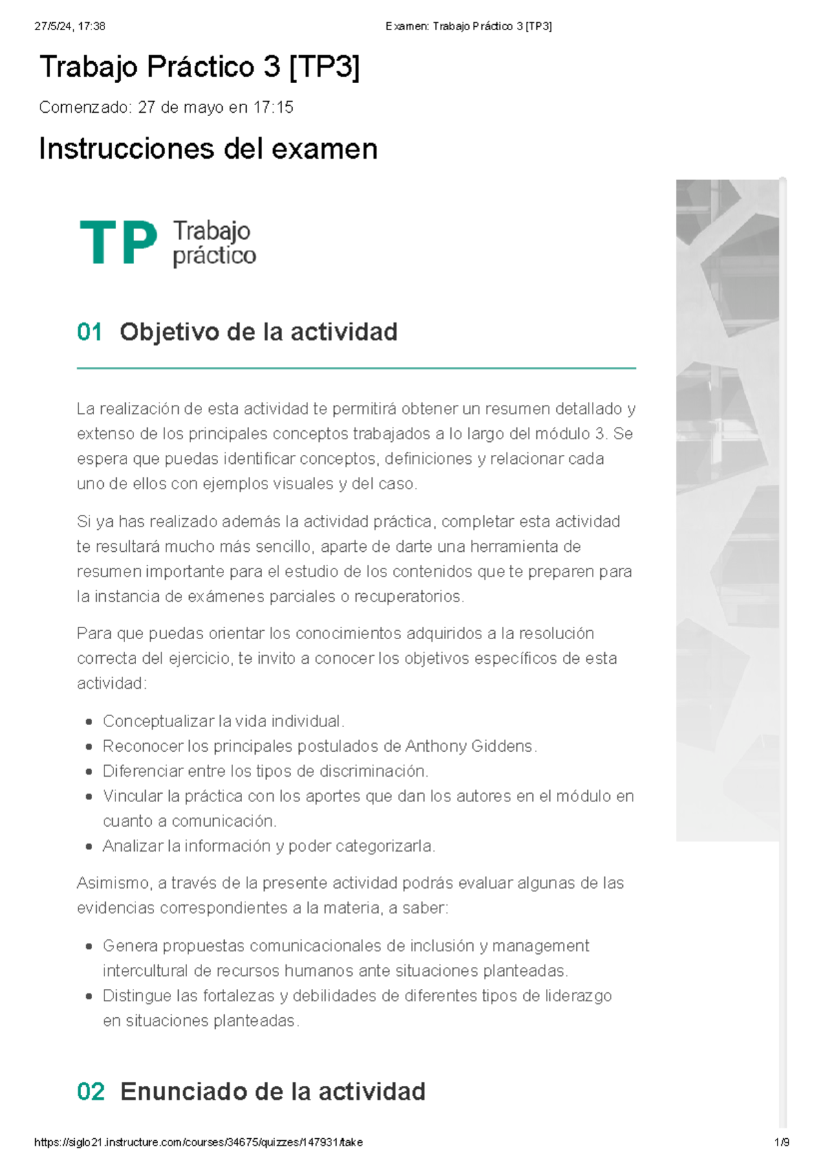 Tp3 capital intercultural - Trabajo Práctico 3 [TP3] Comenzado: 27 de mayo en 17: Instrucciones ...