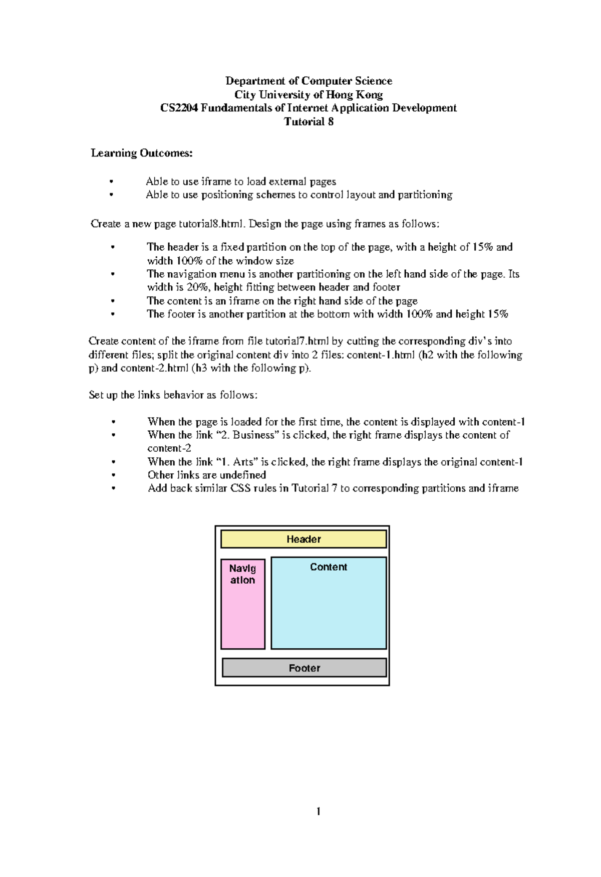 Tutorial 8 - Department of Computer Science City University of Hong Kong CS2204 Fundamentals of ...
