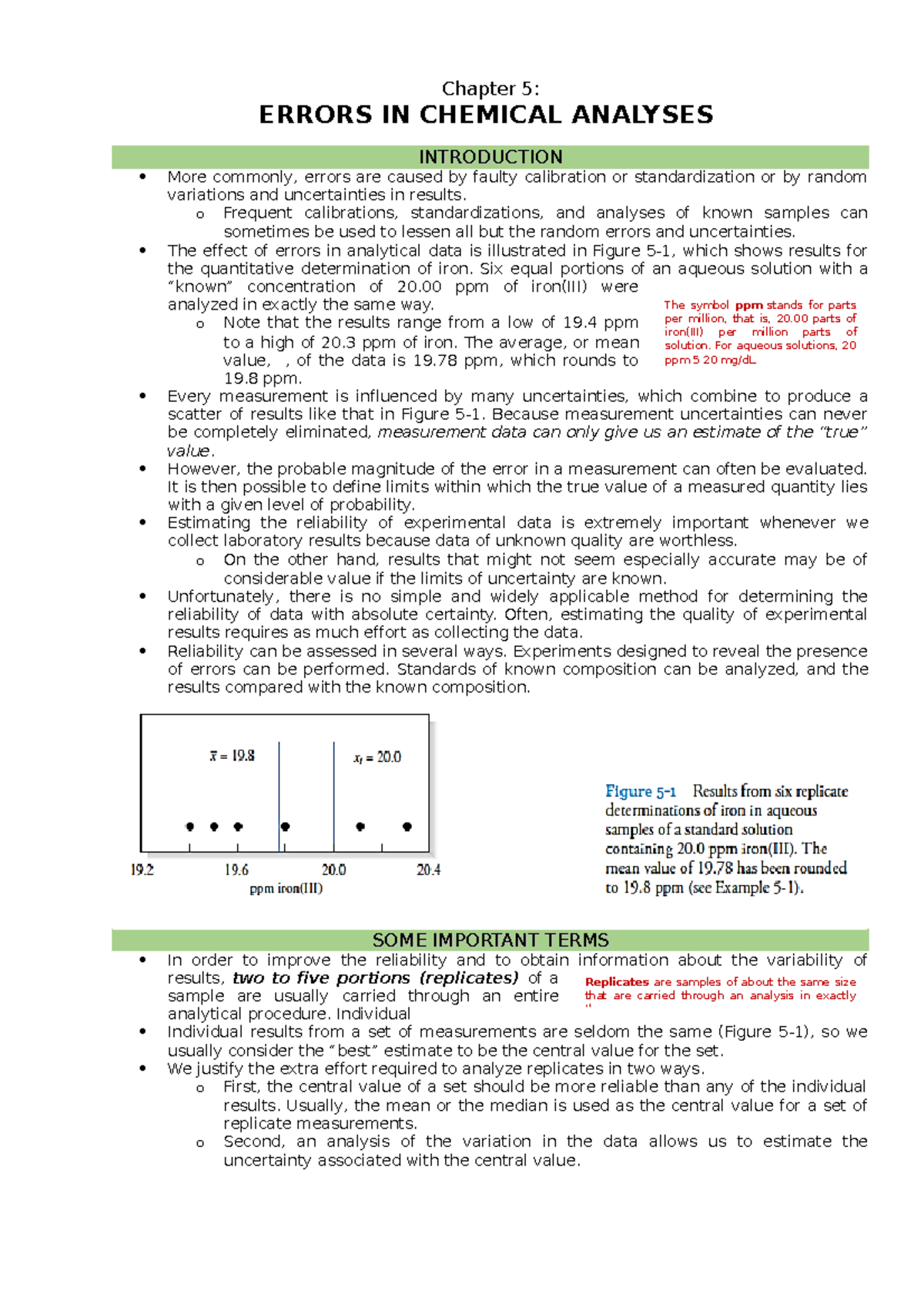 Chapter 1 A4 - Chapter 5: ERRORS IN CHEMICAL ANALYSES INTRODUCTION ...