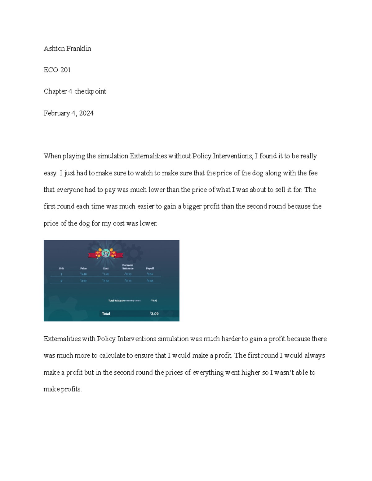 ECO 201 module 4 - assignment - Ashton Franklin ECO 201 Chapter 4 ...