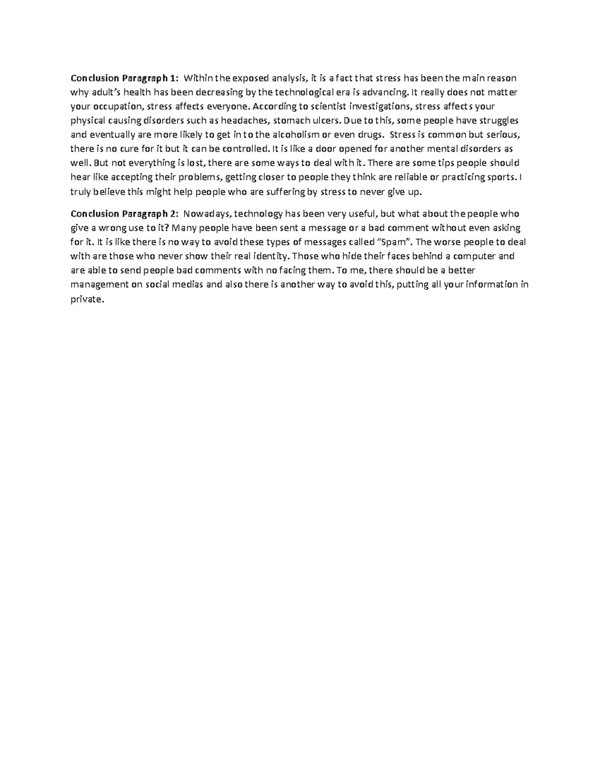 PDF Conclusion paragraph - Conclusion Paragraph 1 : Within the exposed ...
