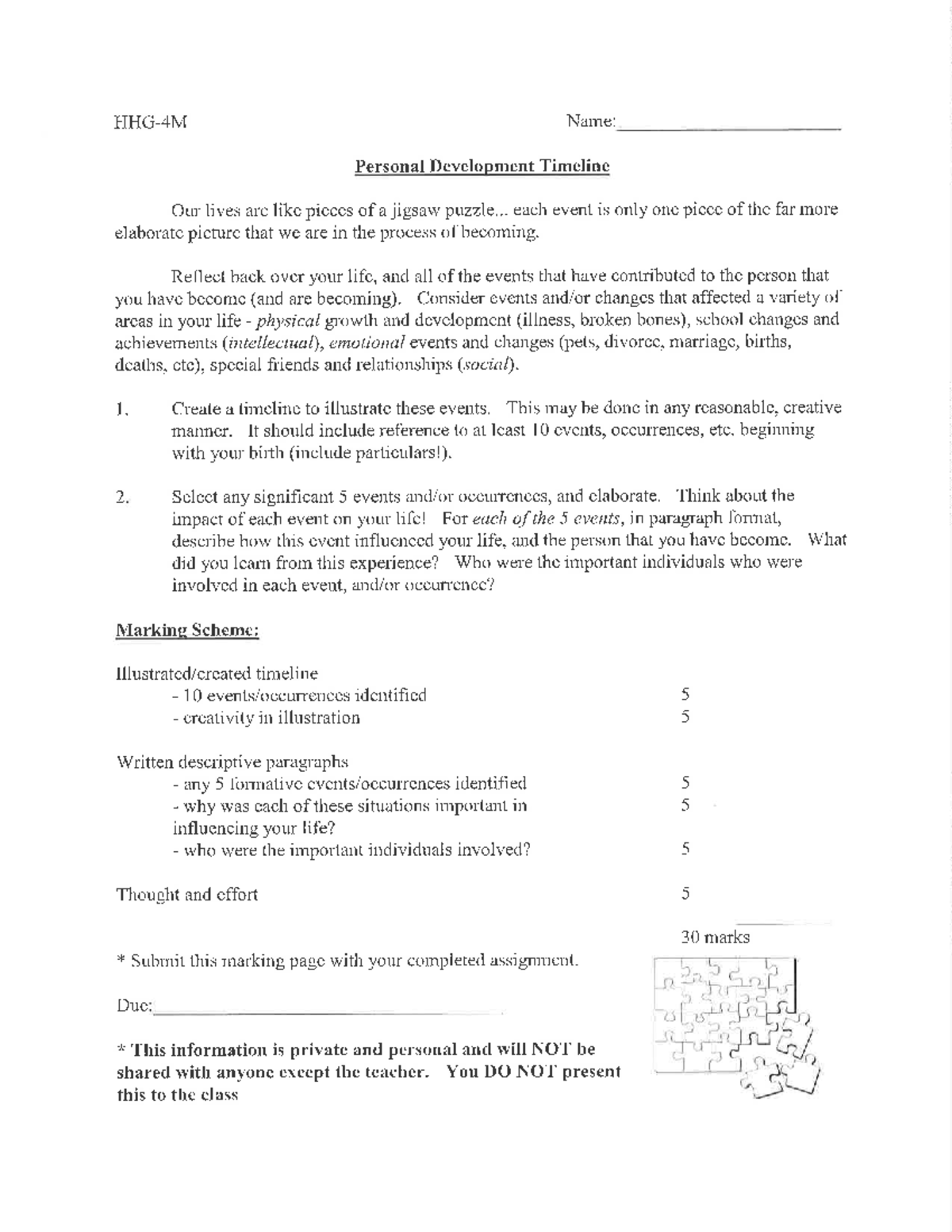 Personal development timeline assignment - Studocu