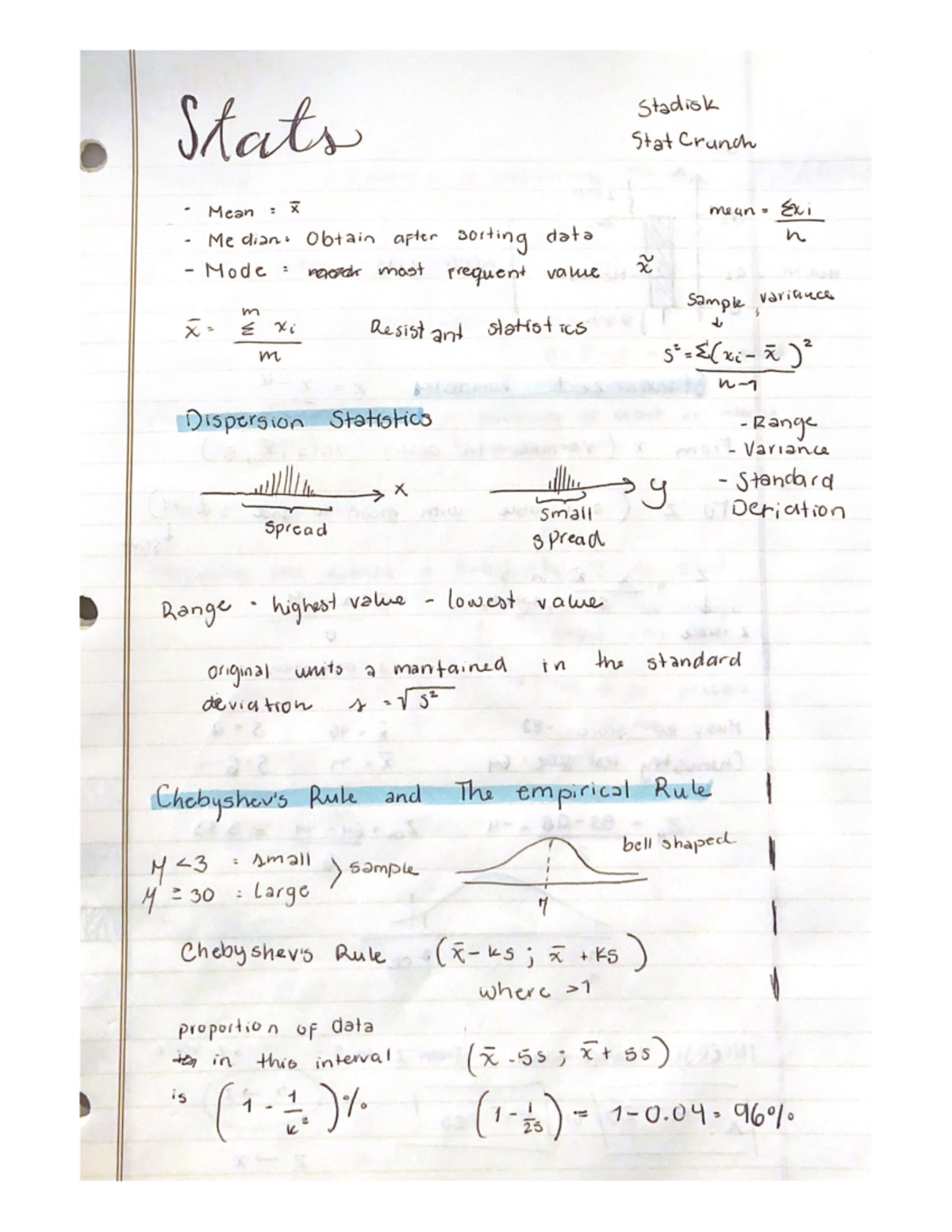 Stats Notes 1 - 01:960:211 - Studocu