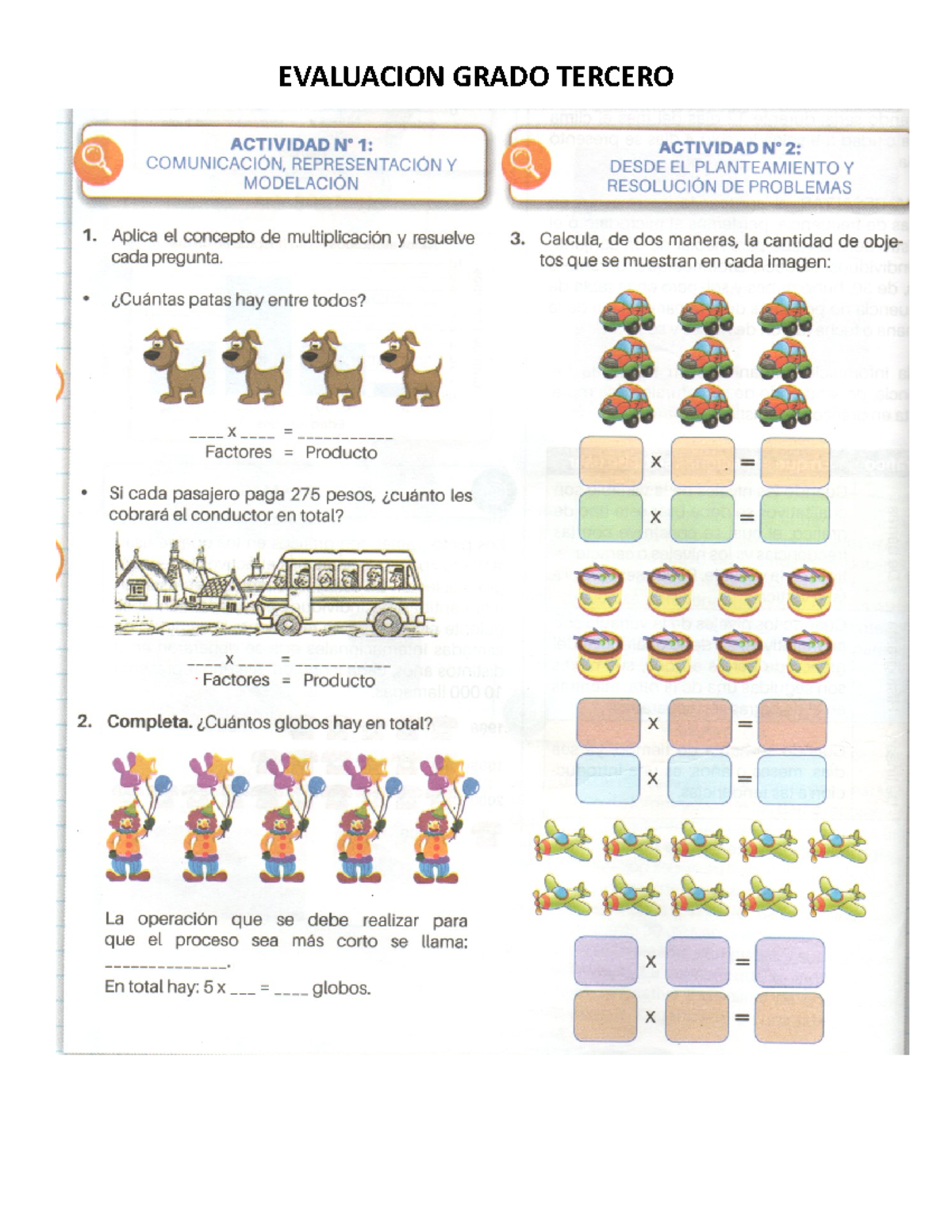 Evaluacion Grado Tercero - Matematicas financiera - EVALUACION GRADO ...