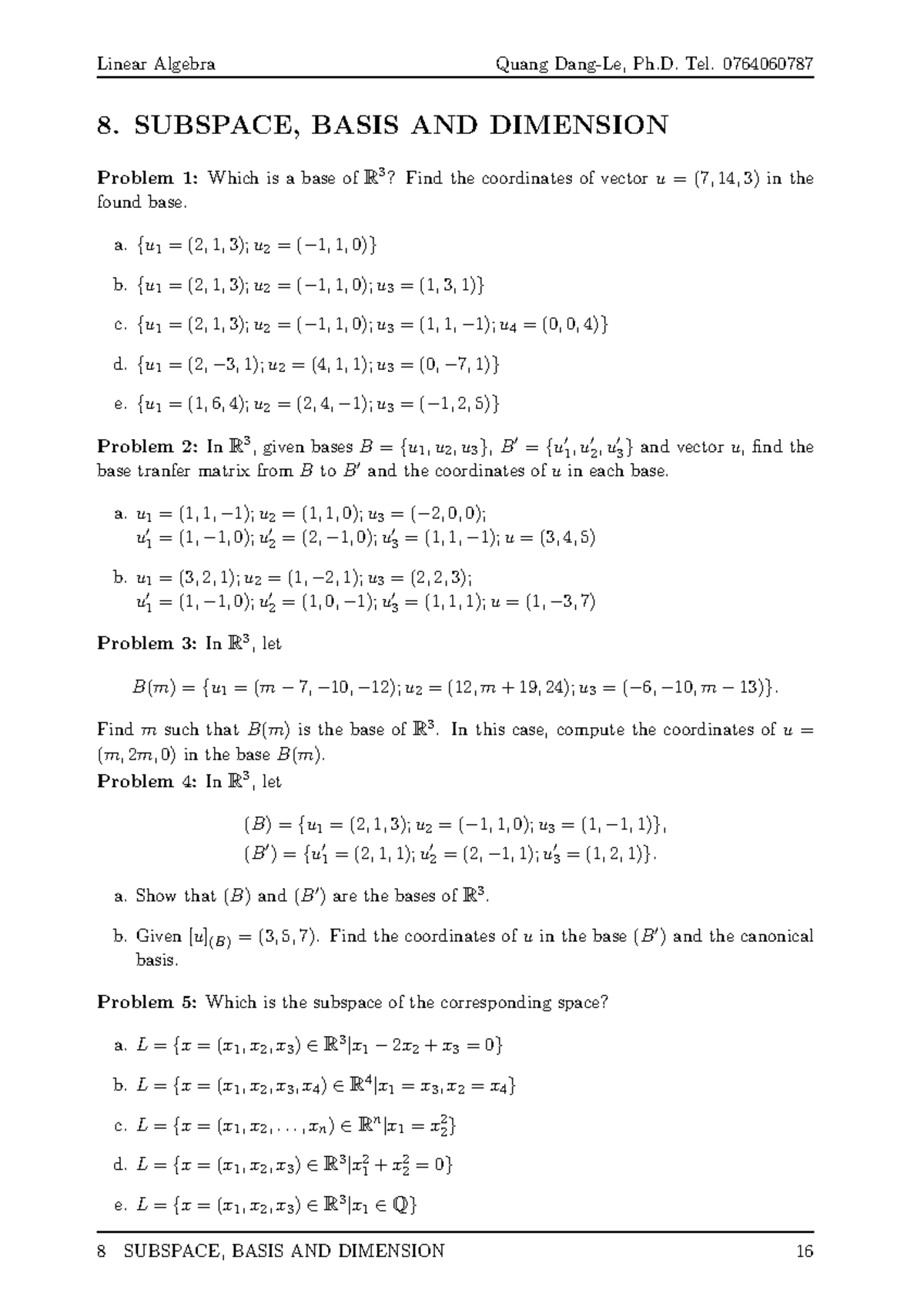 Math ex 11 - Toán cao cấp và bài tập phần tiếp theo - Linear Algebra ...