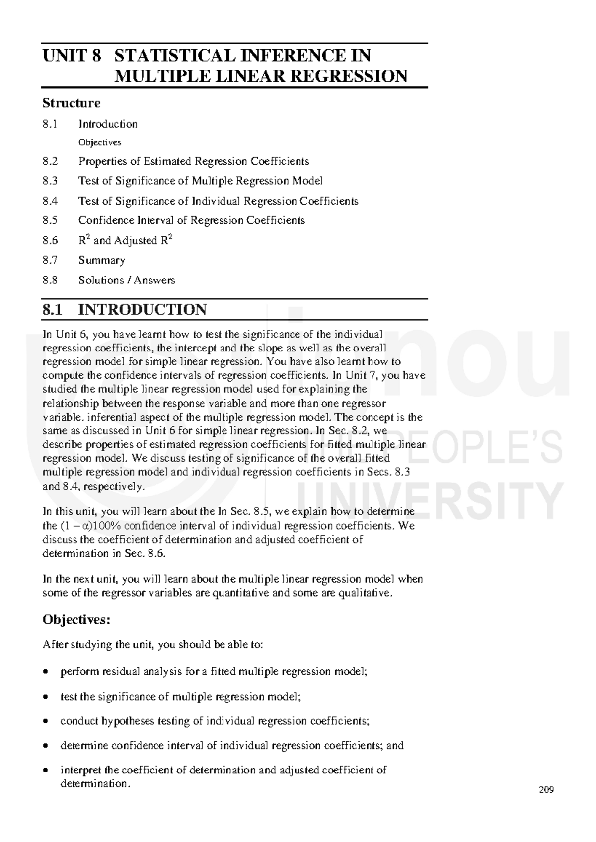 Unit 8 Statistical Inference In Mlr Unit 8 Statistical Inference In Multiple Linear Regression