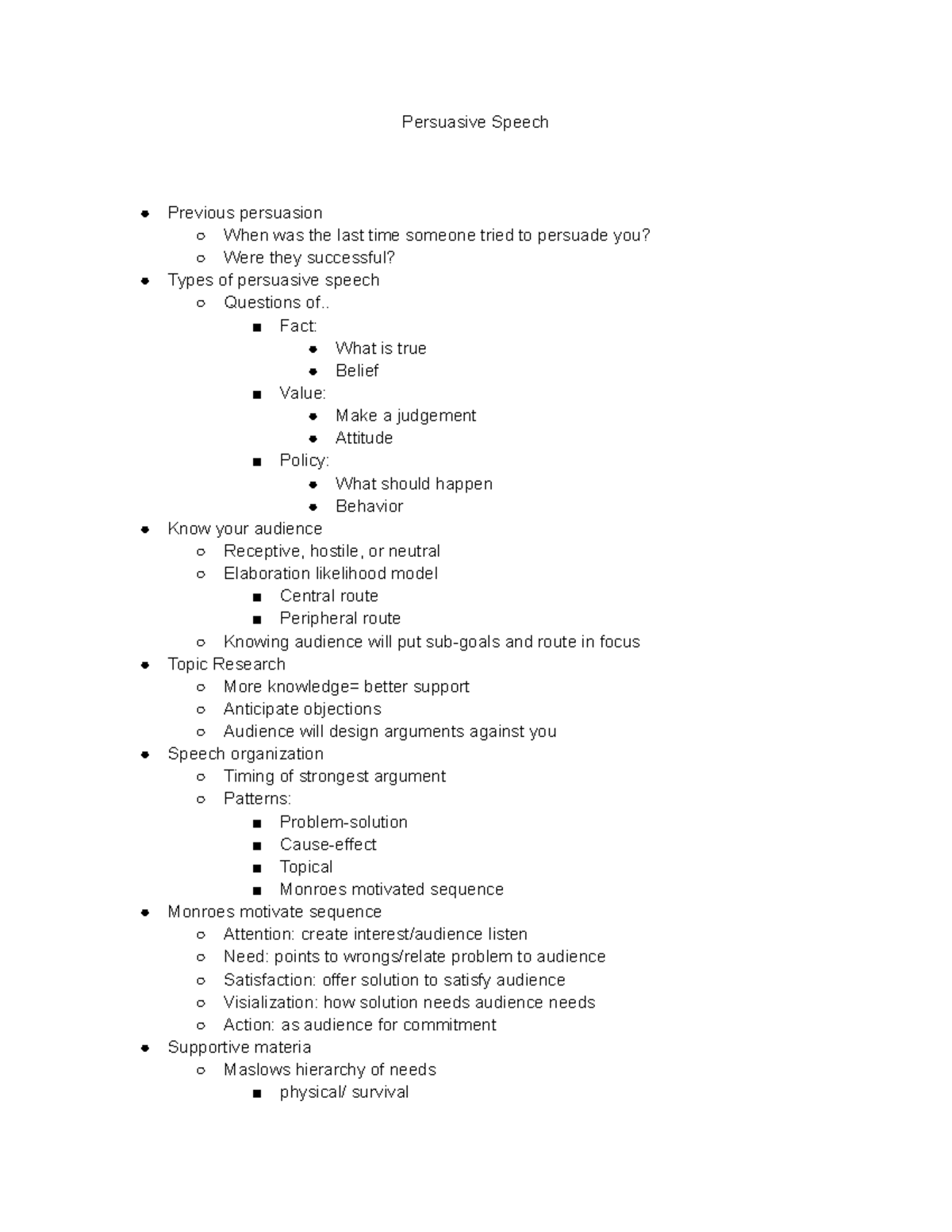 COMM-201 Persuasive Speech - Persuasive Speech Previous persuasion When ...