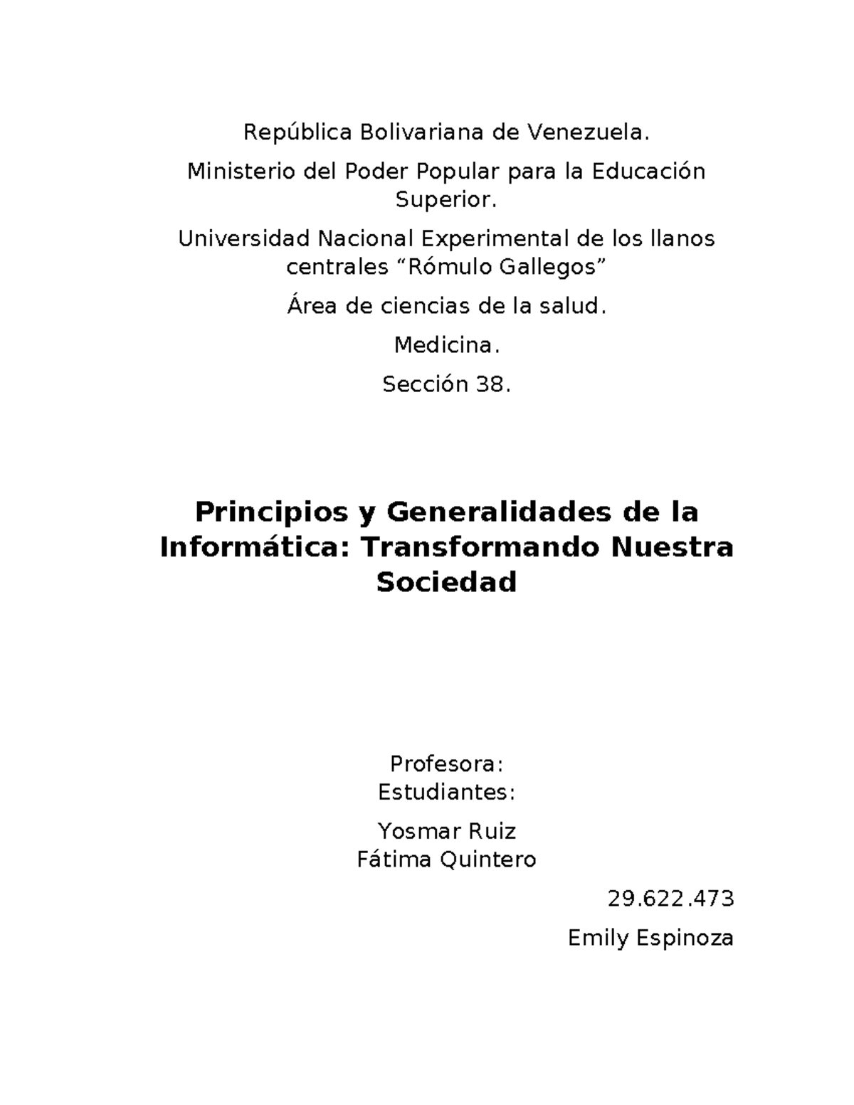 Informática, ensayo - Principios y generalidades de la informática ...