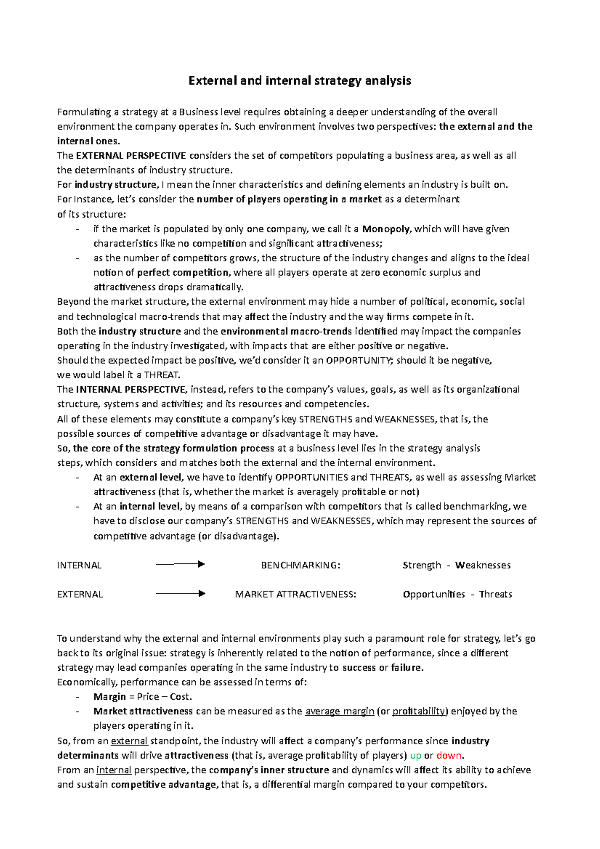 SWOT analysis - SWOT - External and internal strategy analysis ...