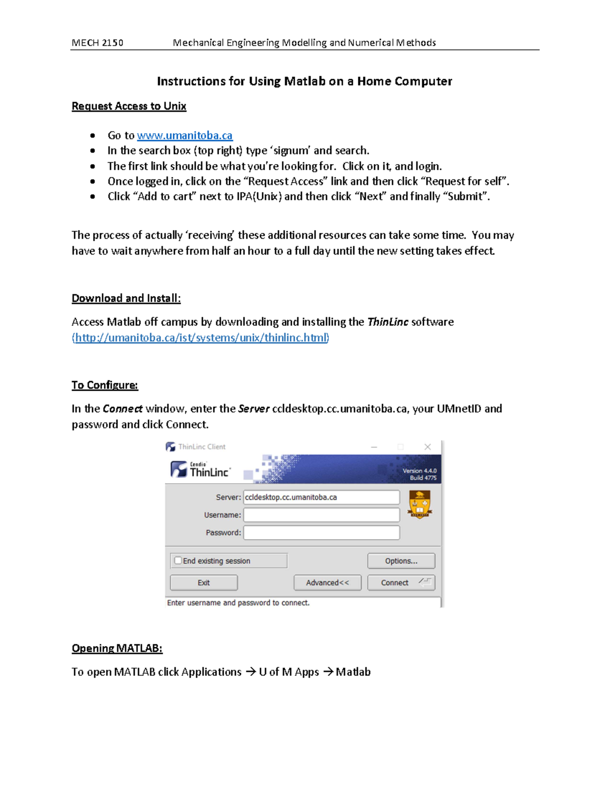 Instructions For Using Matlab On A Home Computer Warning Tt Undefined Function 32 Mech 2150