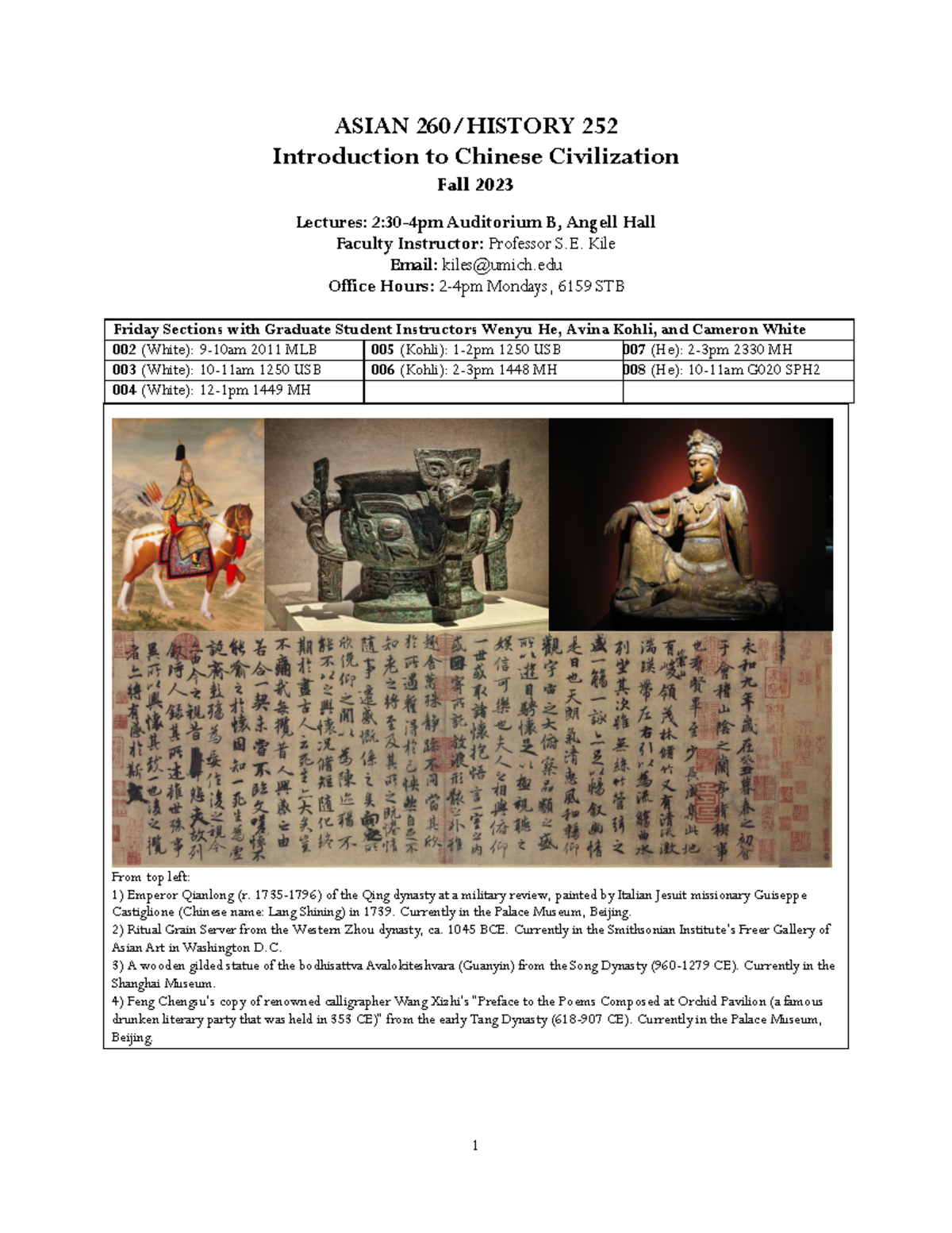 Asian 260 syllabus F2023-1 - ASIAN 260/HISTORY 252 Introduction to ...