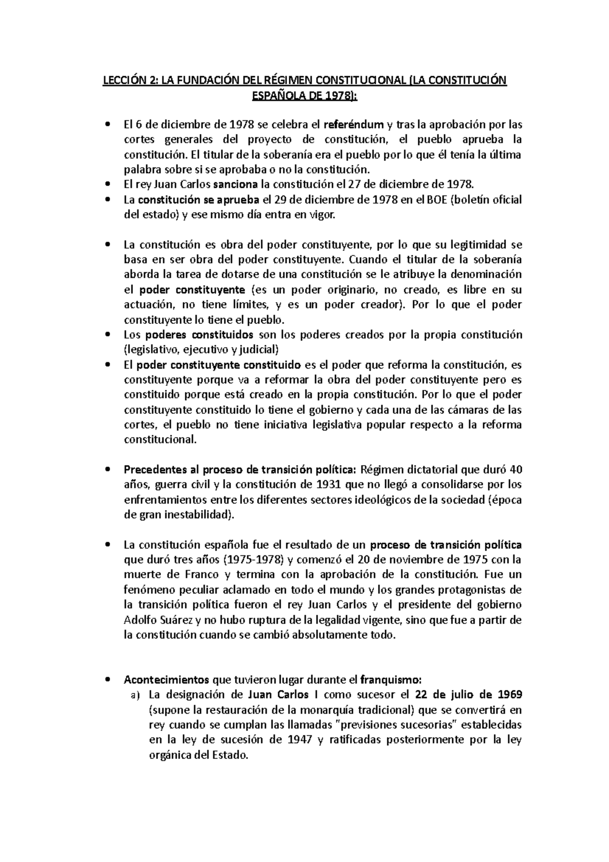 Lección 2 - LECCIÓN 2: LA FUNDACIÓN DEL RÉGIMEN CONSTITUCIONAL (LA ...