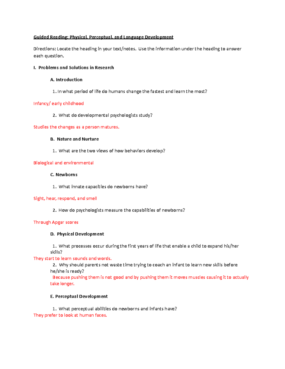 Physical, Perceptual, and Language Development - Guided Reading ...
