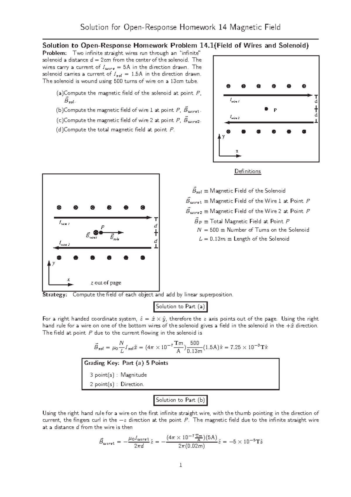 Solution OR Hwk (14) - OR HW 14 - Solution for Homework 14 Magnetic ...