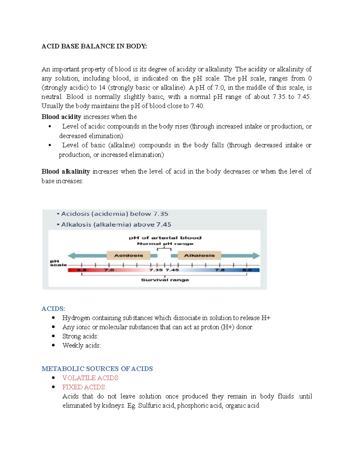 Acid Base Balance - ACID BASE BALANCE IN BODY: An important property of ...