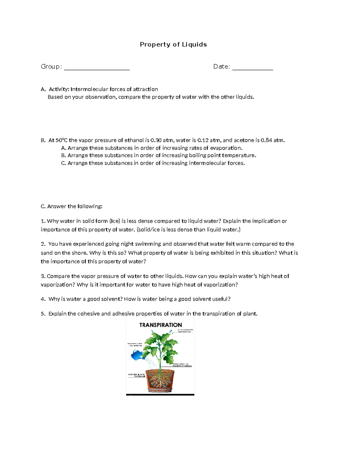 Activity-Property-of-Liquids - Property of Liquids Group ...