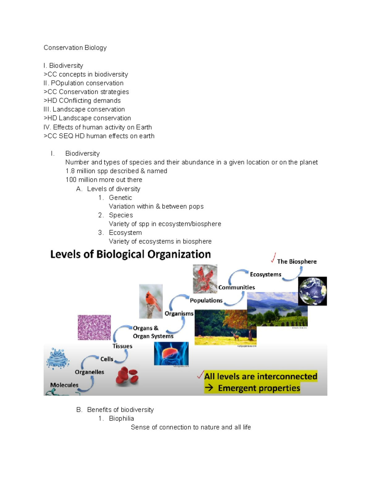 Conservation Biology - Biodiversity >CC concepts in biodiversity II ...